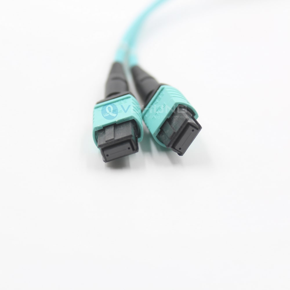MPO male OM3 50/125um 24 Core to 2x12 Core Trunk Fiber Cable