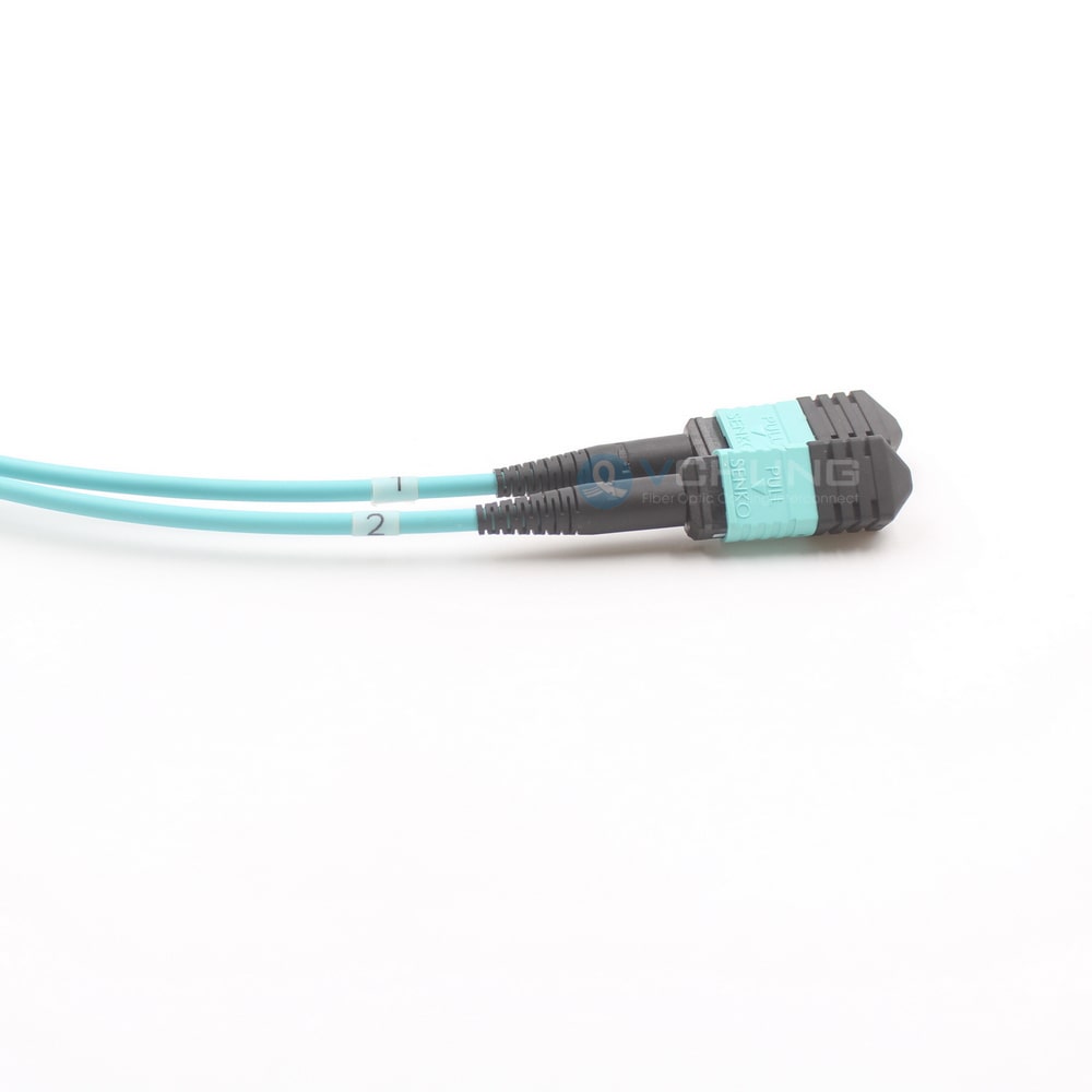 MPO male OM3 50/125um 24 Core to 2x12 Core Trunk Fiber Cable