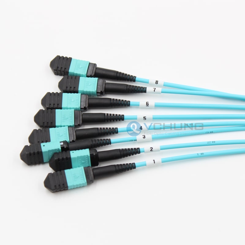 Elite MPO 96 Cores Trunk Cable Aqua OM3 Fiber Optic Cable