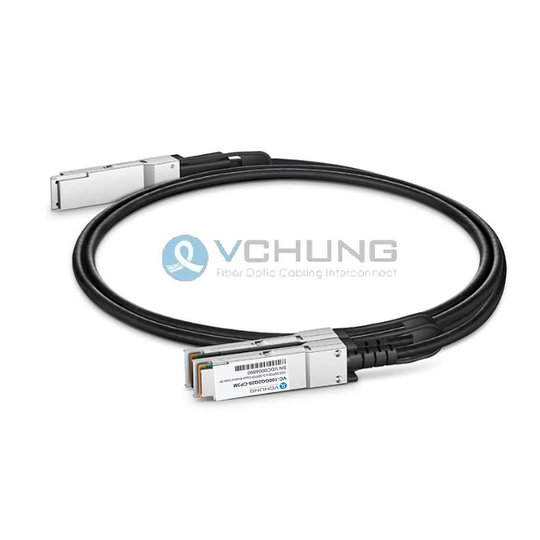 3m (10ft) 2 x 50G QSFP28 Passive Direct Attach Copper Breakout Cable