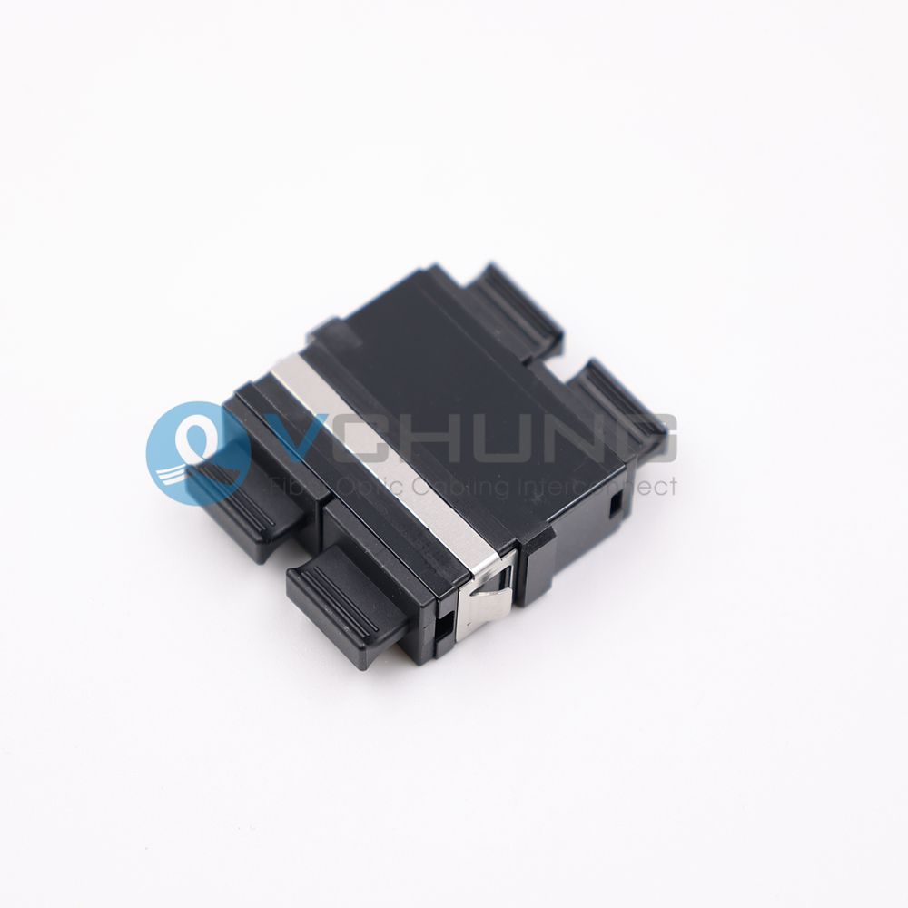 16-core no flange duplex black MPO optical fiber adapter
