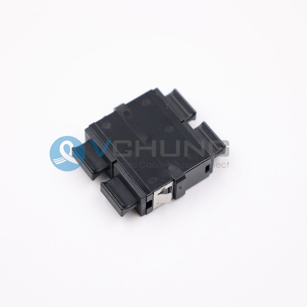 16-core no flange duplex black MPO optical fiber adapter